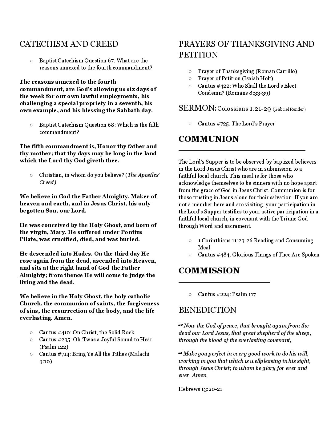 Liturgy - Stone Mountain Baptist Church